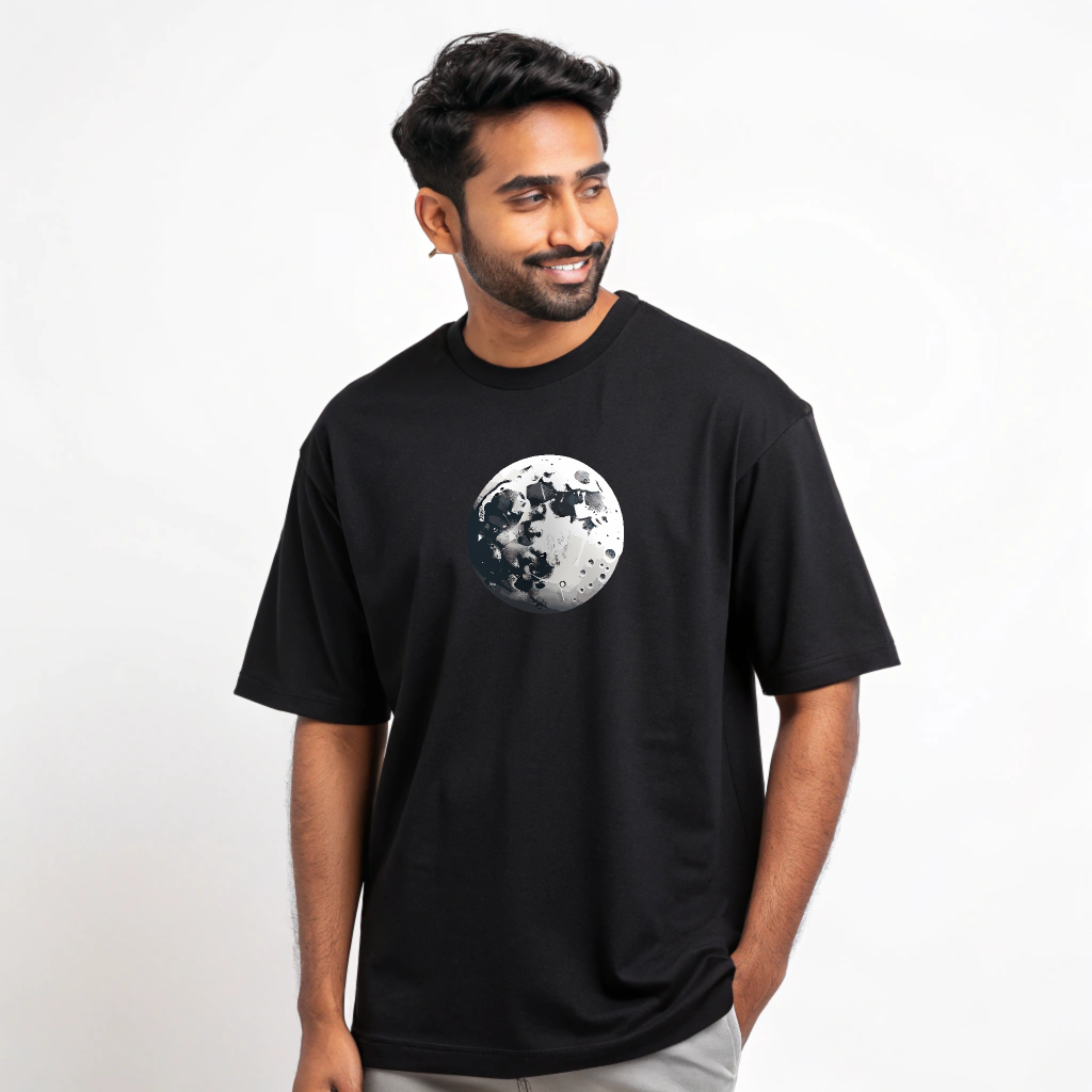 Men's 'Nila - Moon' & Astronaut Graphic Oversized T-Shirt – Thuni Mani
