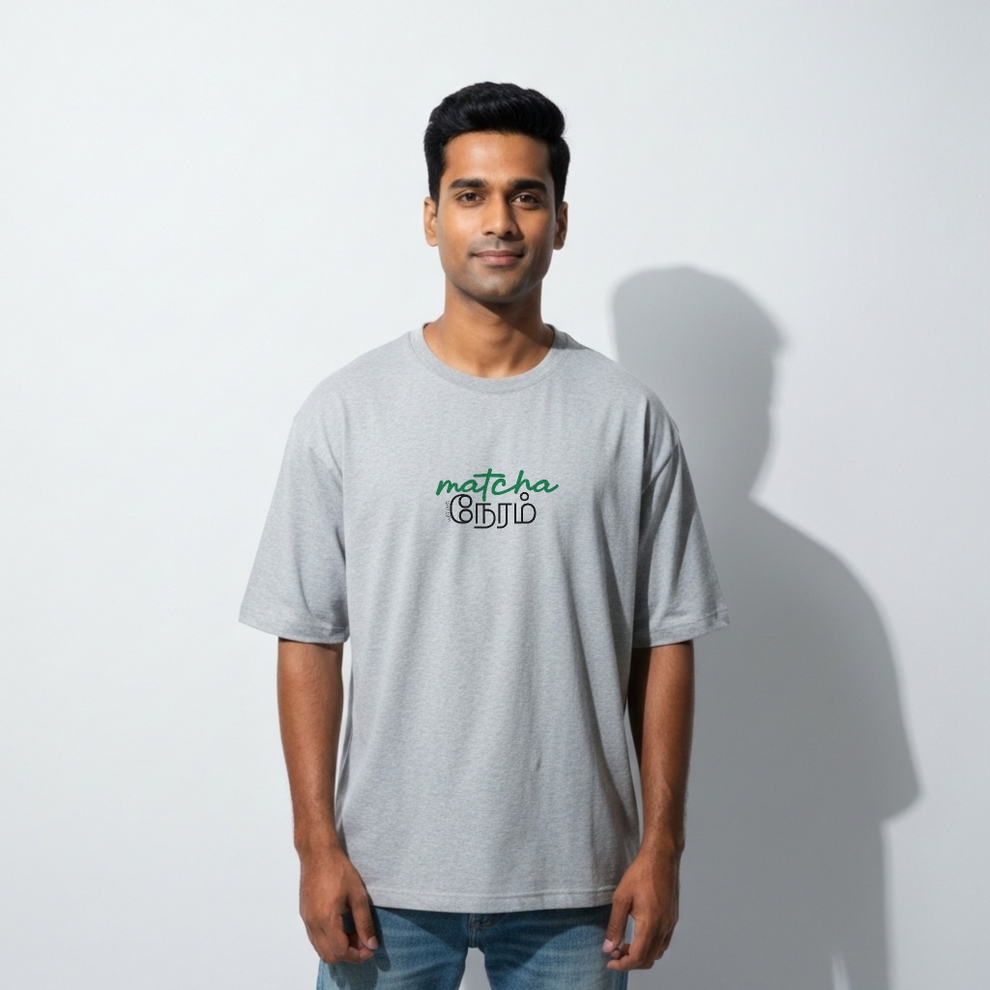 Matcha Neram | Men Oversized Boxy-Fit Tee – Thuni Mani